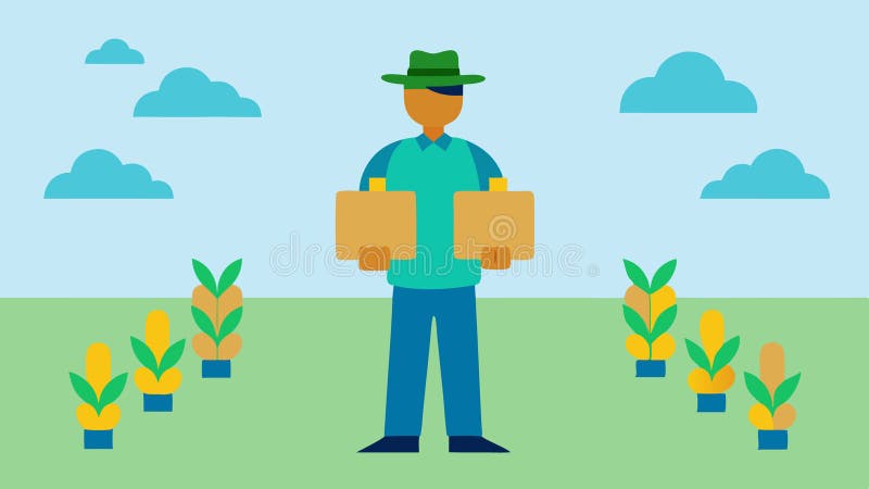 Crop Rotation a Visual Featuring a Farmer Holding a Rotation Plan while ...