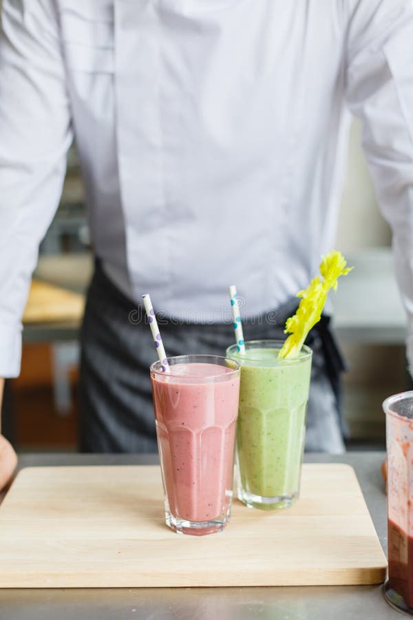 Crop Shot of Chef and Smoothies Stock Photo - Image of dessert, cooking ...