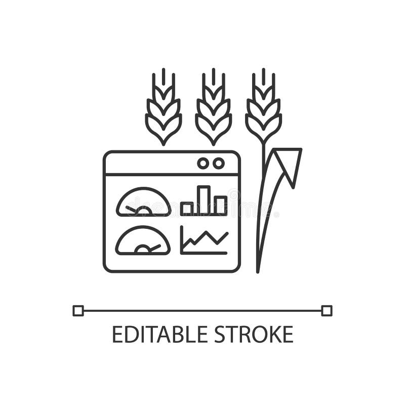 Crop and Soil Monitoring and Management Linear Icon Stock Vector ... Crop and Soil Monitoring and Management Linear Icon Stock Vector ...