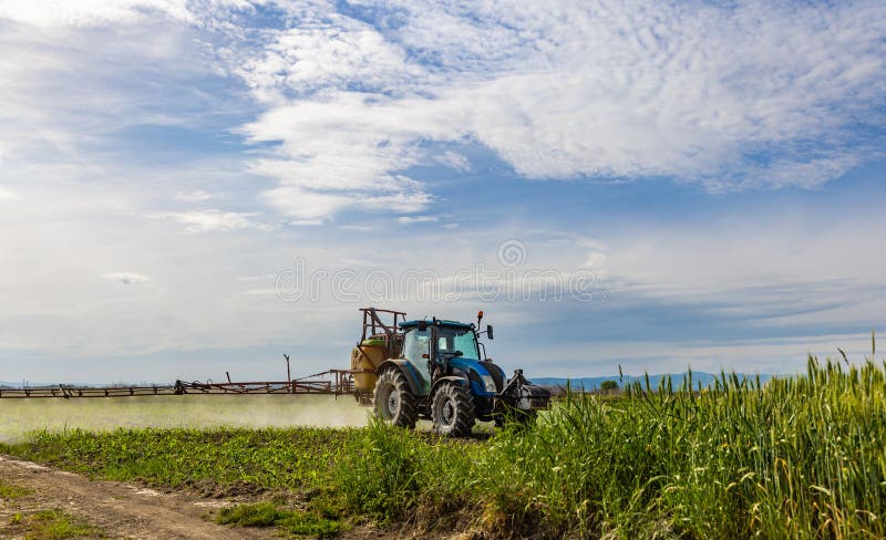 Crop Spray Machine Spraying Stock Image - Image of equipment, rural ...