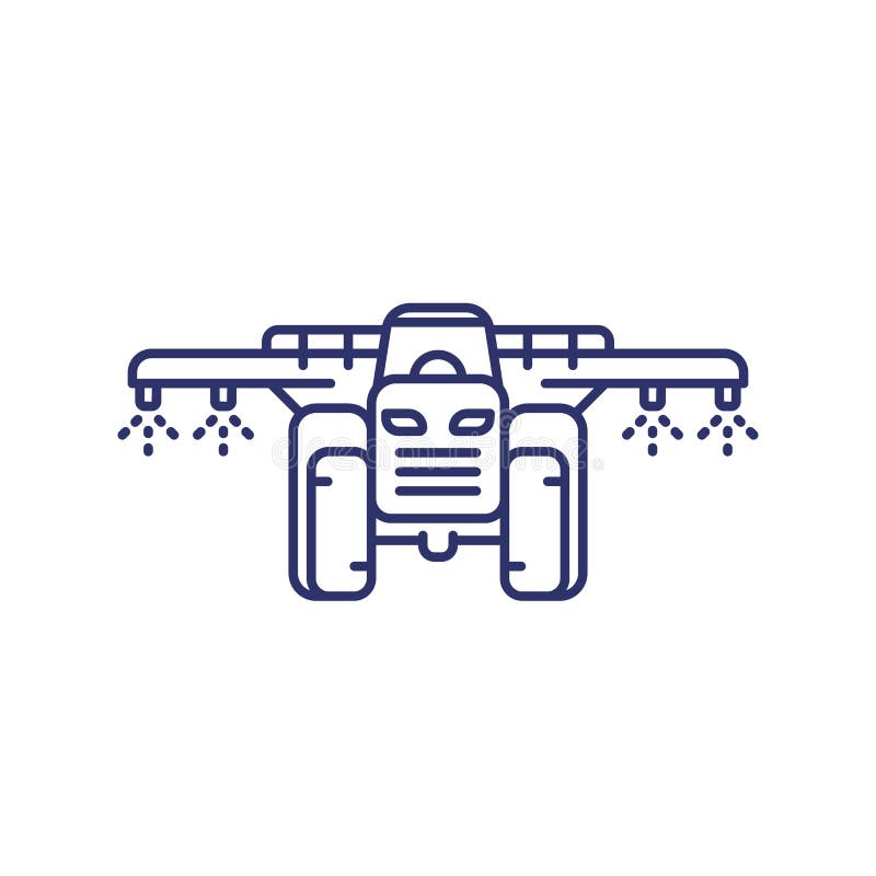 Crop Sprayer, Tractor Line Icon Stock Vector - Illustration of toxic ...