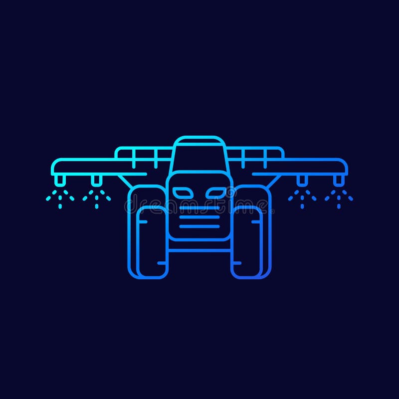 Crop Sprayer, Tractor Line Vector Icon Stock Vector - Illustration of ...