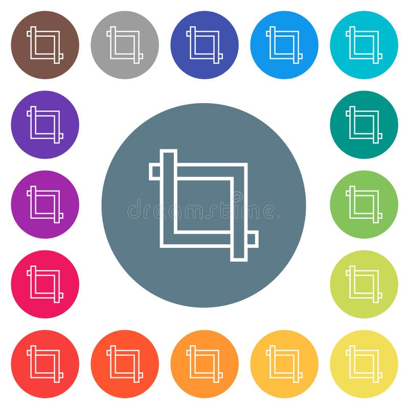 Crop Tool Flat White Icons on Round Color Backgrounds Stock Vector ...