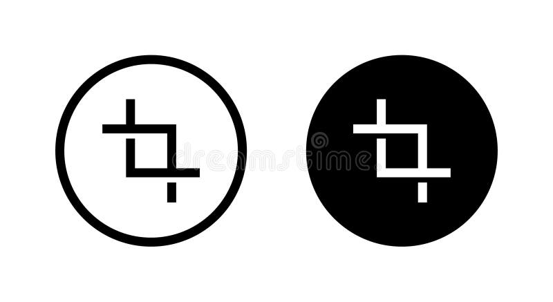 Crop Tool Icon on Black Circle. Cropping Concept Stock Vector ...