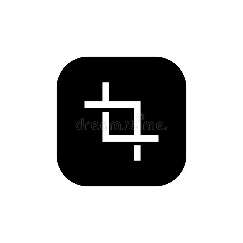 Crop Tool Icon on Black Square. Cropping Concept Stock Vector ...