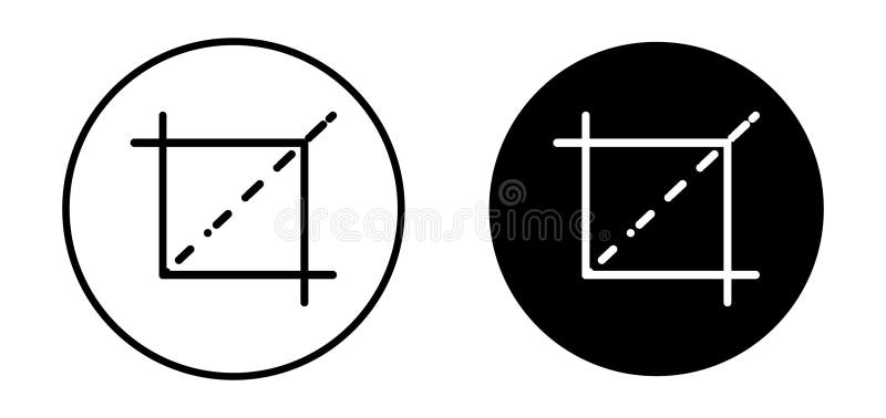 Crop Tool Icon Set. Frame Photo Rotate Digital Image Vector Symbol in a ...