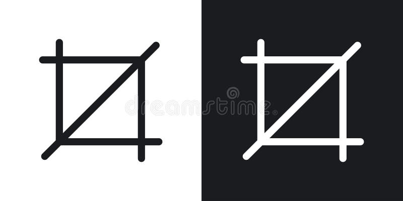 Crop Tool Icon Set. Frame Photo Rotate Digital Image Vector Symbol in a ...