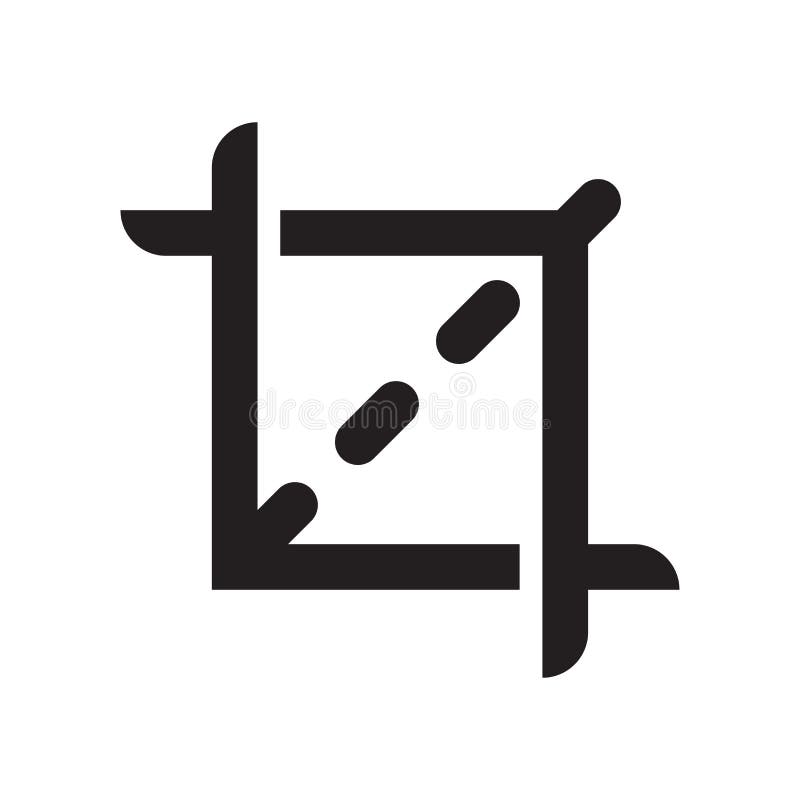 Crop Icon Vector Sign and Symbol Isolated on White Background, Crop ...