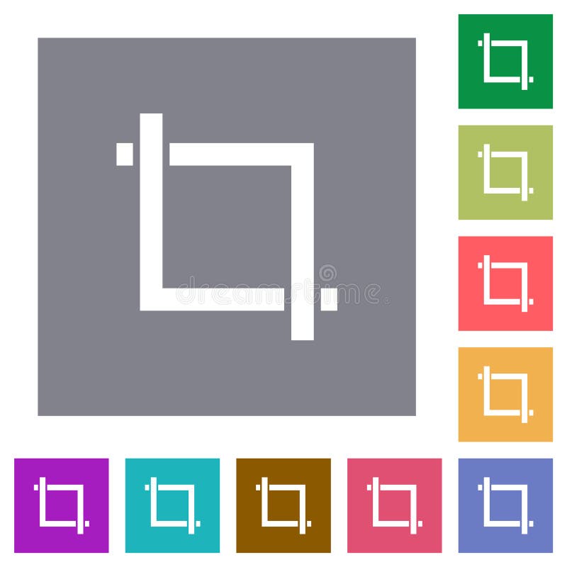 Crop Tool Square Flat Icons Stock Vector - Illustration of designer ...