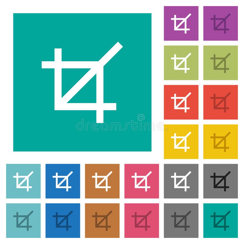 Crop Tool Square Flat Multi Colored Icons Stock Vector - Illustration ...