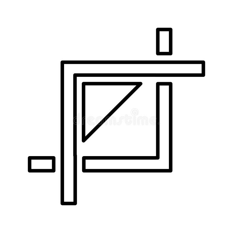 Crop, Tool, Transform Outline Icon. Line Art Design Stock Vector ...