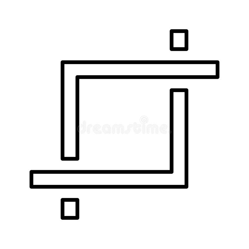 Crop, Tool, Transform Line Icon Stock Illustration - Illustration of ...