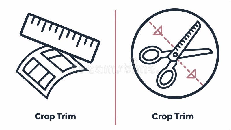 Crop Trim Scissors and Ruler, Design and Editing Tools Vector Design ...