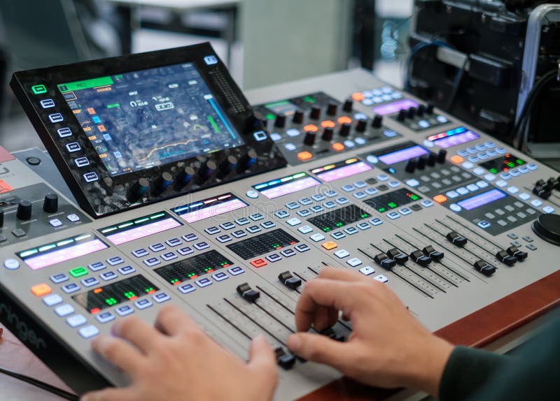 Man Using Sound Recording Equipment in Studio Stock Image - Image of ...