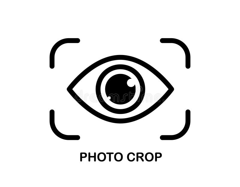 Crop View Icon with Human Eye Vector Icon Stock Vector - Illustration ...