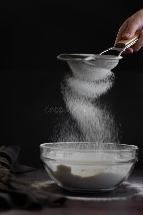Crop View of Woman Hands Sifting Flour with Sieve Stock Photo - Image ...
