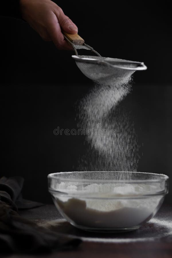 Crop View of Woman Hands Sifting Flour with Sieve Stock Photo - Image ...