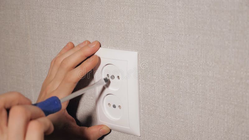 Crop Man Fixing Socket on Wall Stock Footage - Video of renovation ...