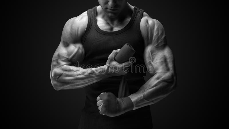 Croped Black and White Shot of Strong Hands and Fist, Ready for Stock ...