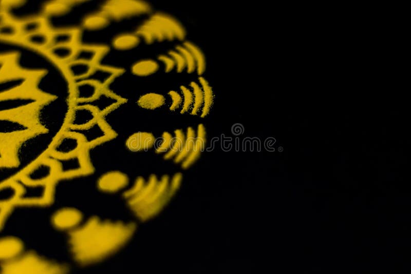 Red Rangoli Design with a Black Background with Copy Space. Deepawali ...