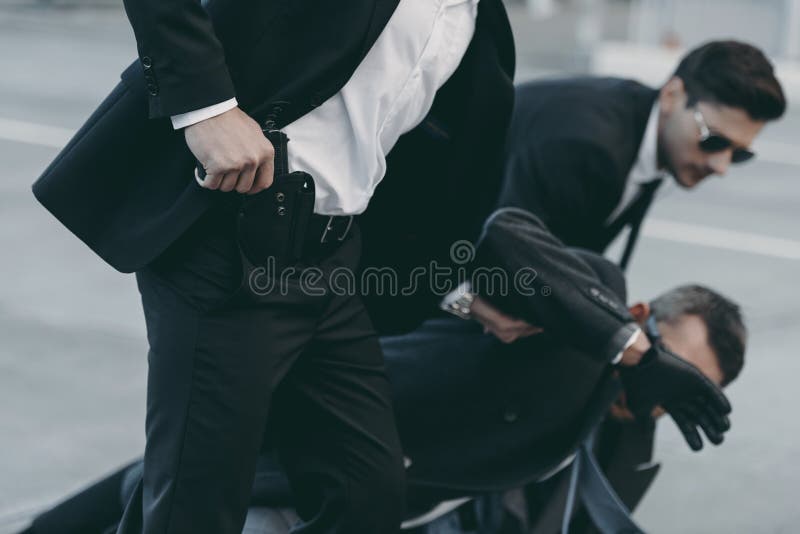 Bodyguards Protecting Businessman on His Way Stock Image - Image of ...