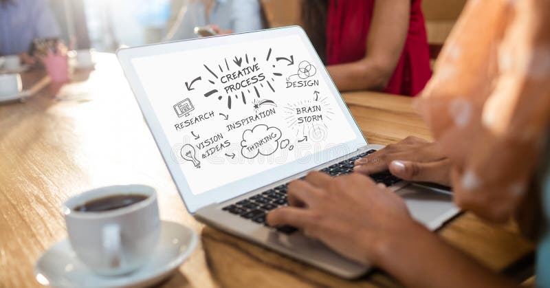 Cropped Image of Business Woman Making Creative Process Diagram at ...