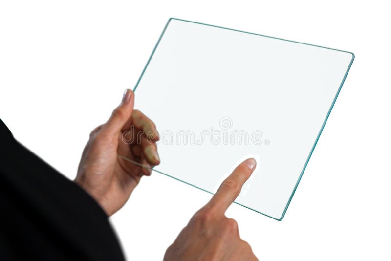 Touching the Glass with Finger Stock Image - Image of concept, idea ...