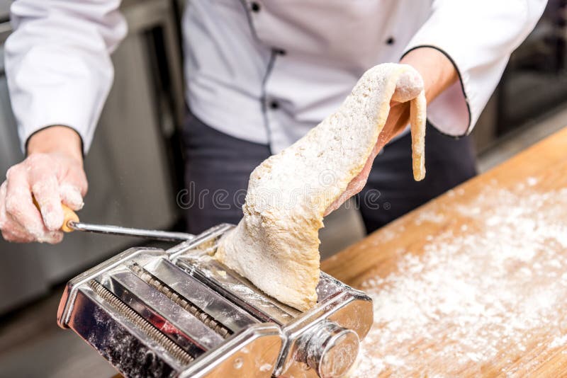 Cropped Image of Chef Making Pasta Stock Photo - Image of alone ...