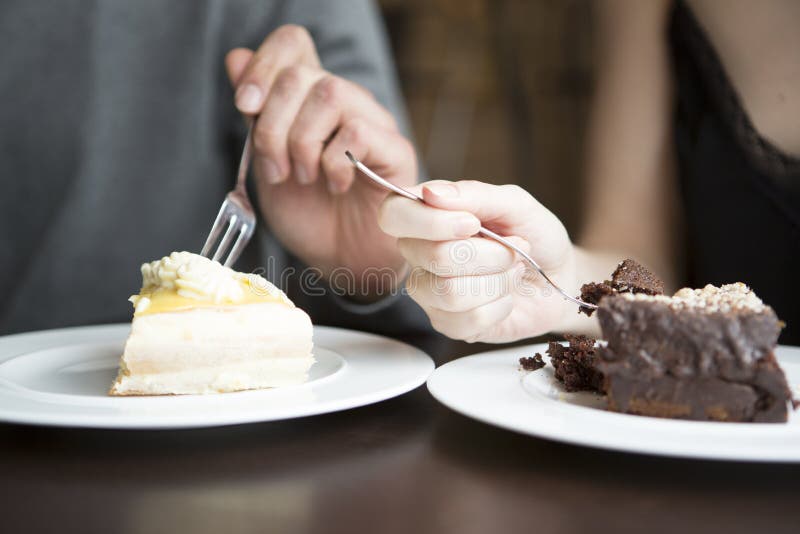 Cropped Image of Couple Having Pastries Stock Photo - Image of cropped ...