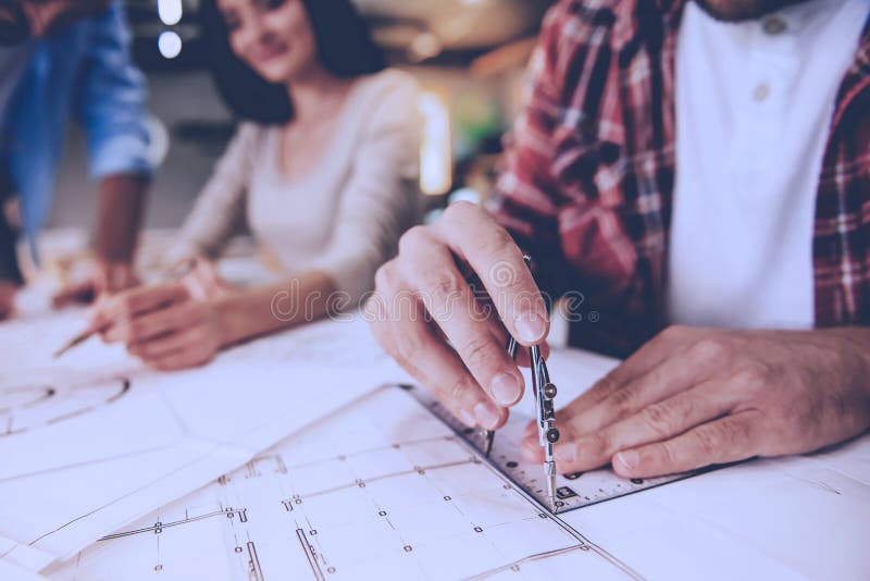 Beautiful Designers Working Stock Image - Image of architect, project ...