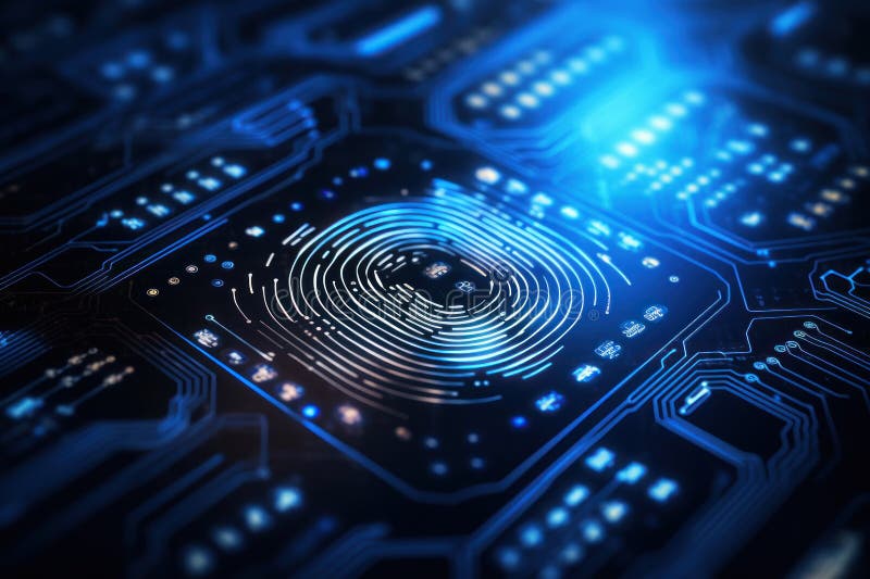 Cropped Image of Fingerprint with Binary Code Pattern Overlay ...