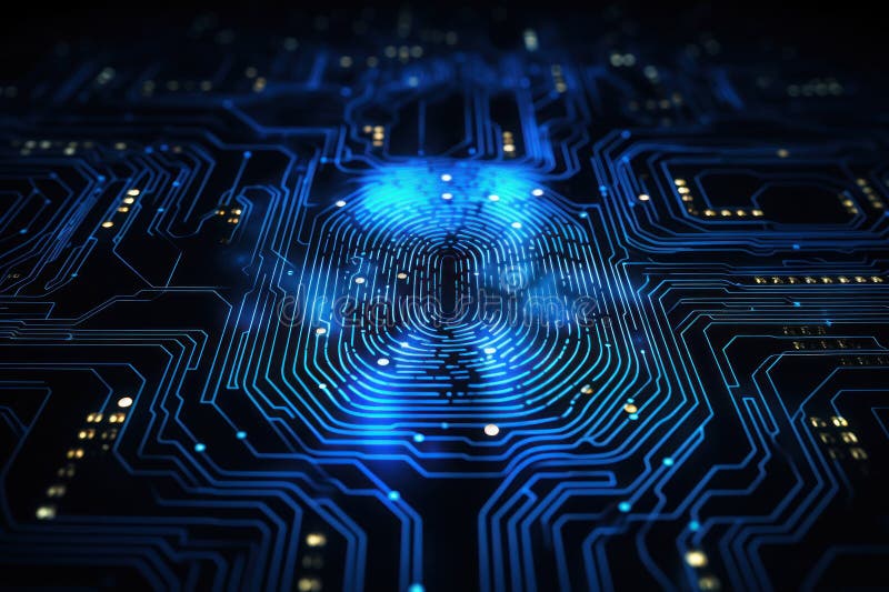 Cropped Image of Fingerprint with Binary Code Pattern Overlay ...