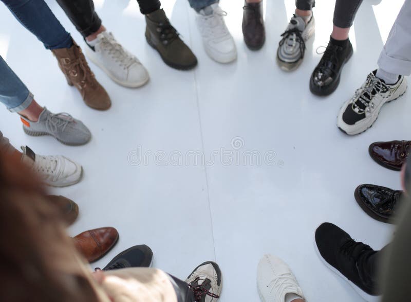Cropped Image a Group of Diverse People Standing in a Circle Stock ...