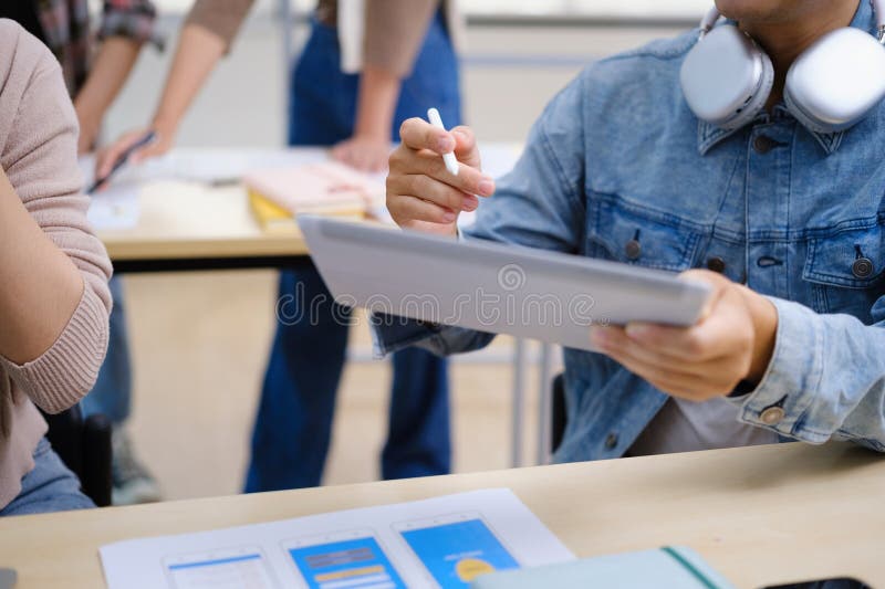 Cropped Image of Male Developer Using Digital Tablet, Planning for User ...