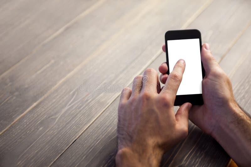 Woman Using Blank Screen Mobile Phone Stock Photo - Image of internet ...