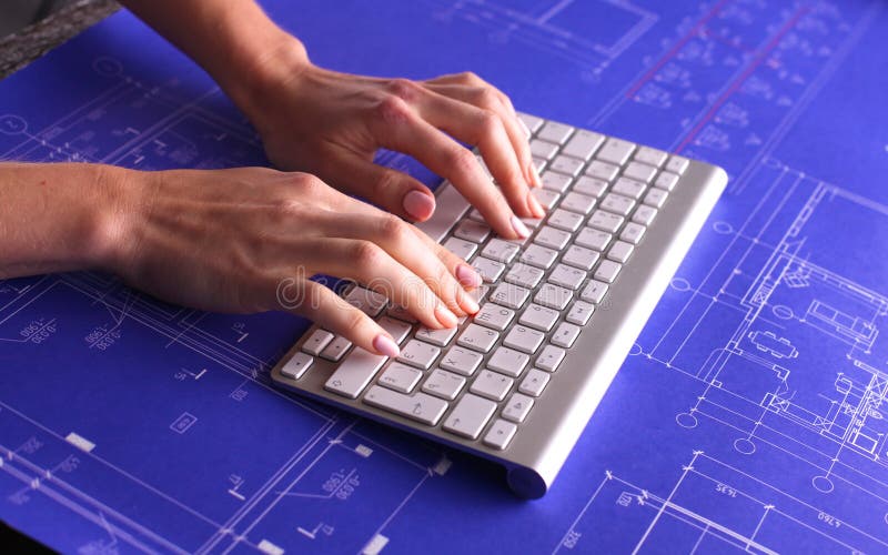 Cropped Image. Professional Businesswoman Working at Computer Stock ...
