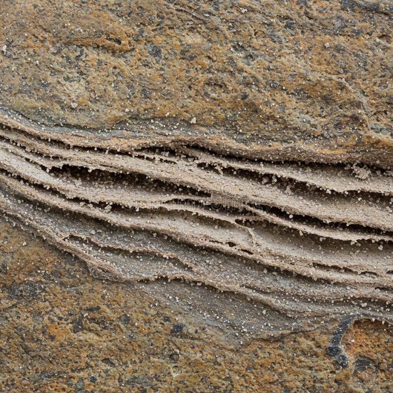 Cropped Image Showing a Close-up of Layered Rocks with Visible ...