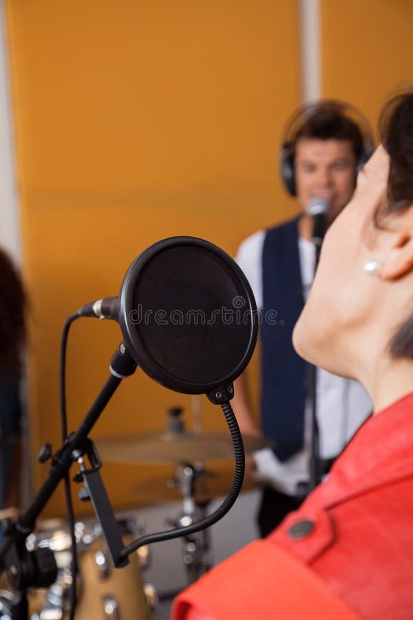 Cropped Image of Singer Performing in Studio Stock Photo - Image of ...