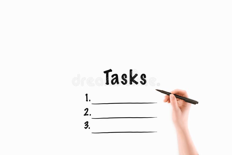 Cropped Image of Woman Writing Tasks Inscription Stock Photo - Image of ...