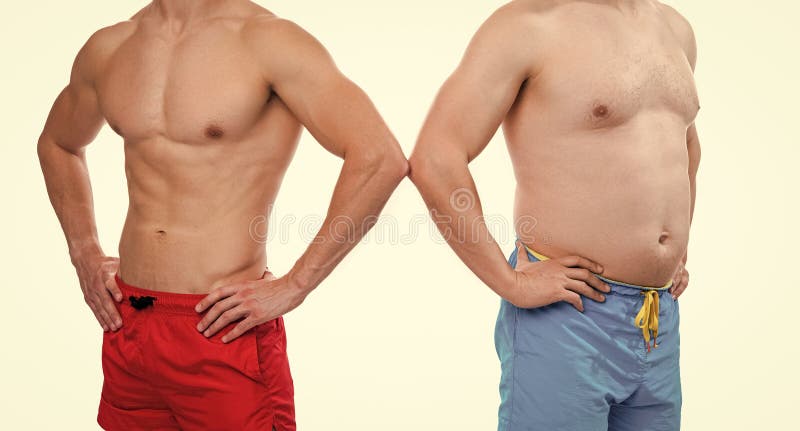 Cropped Models with before and after Body Comparison. Photo of before ...