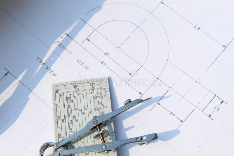 Cropped and Part View of Civil Engineering Plans and Diagrams with ...