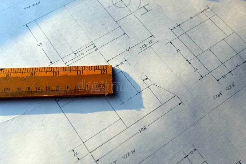 Cropped and Part View of Civil Engineering Plans and Diagrams with ...