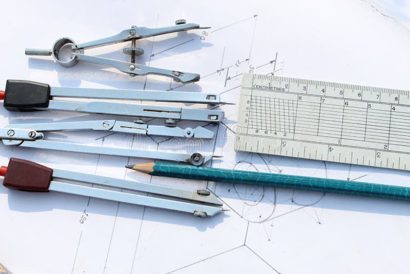 Cropped and Part View of Civil Engineering Plans and Diagrams with ...