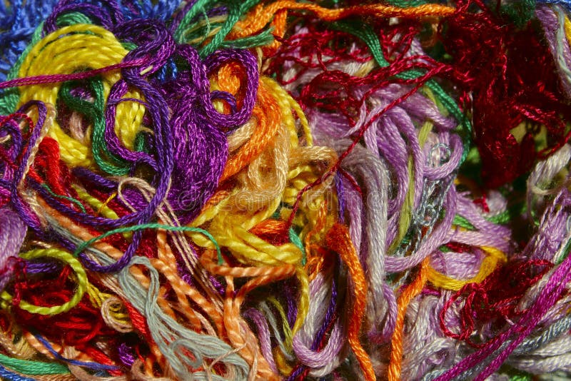 Cropped Shot of Colorful Cotton Threads. Stock Image - Image of long ...