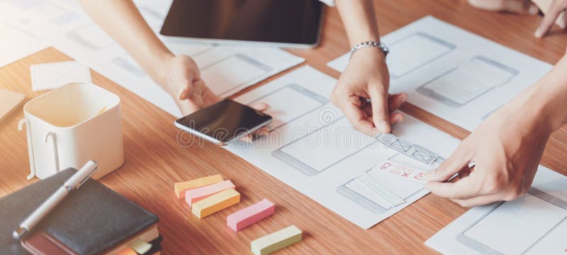 Cropped Shot of Creative UX UI Designers Team Designing, Developing ...