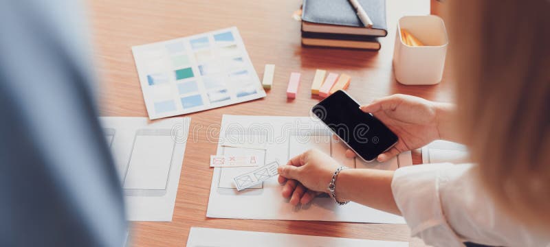 Cropped Shot of Creative UX UI Designers Team Designing, Developing ...