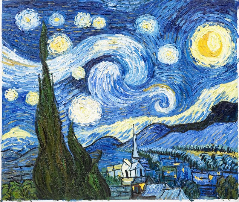 Starry Night. Cropped Shot of Famous Art. Editorial Stock Image - Image ...