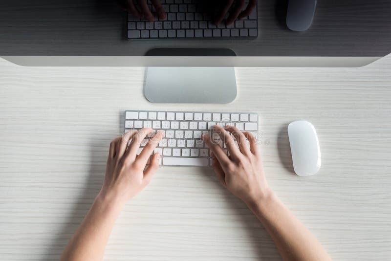 Cropped Shot of Student Typing on Keyboard while Working Stock Image ...