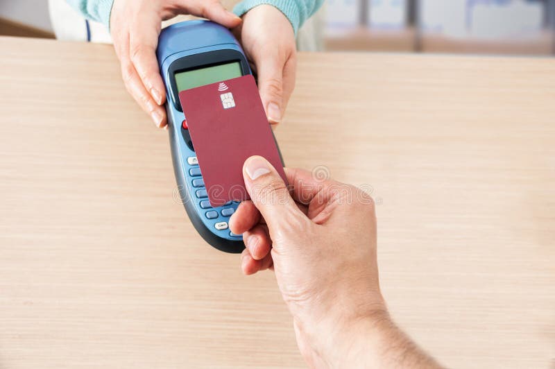 Customer making payment stock photo. Image of closeup - 215412442