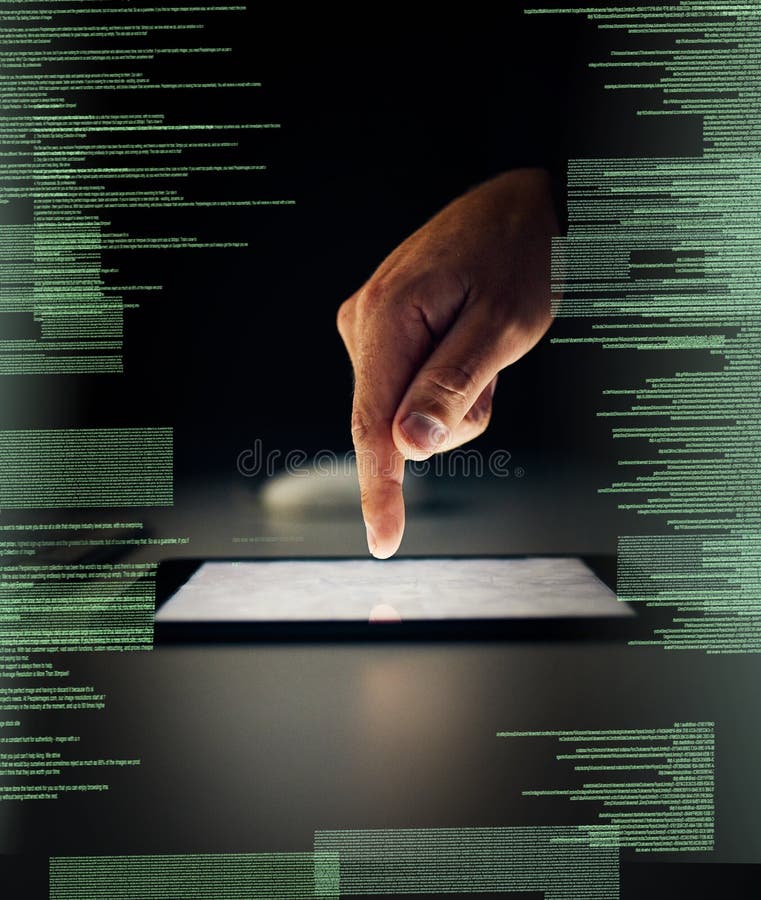 Cracking Codes on a Different Device. Cropped Shot of an Unrecognizable ...